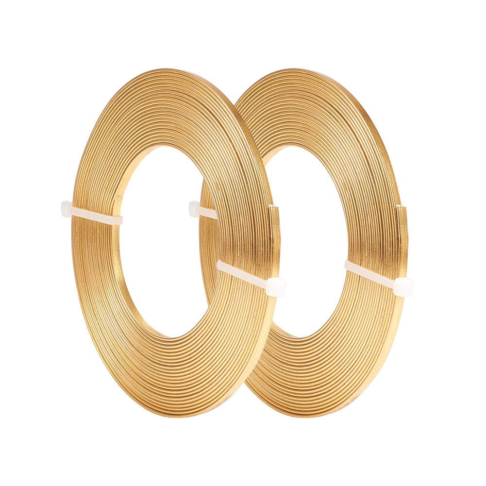 32 Feet 2 Rolls 3mm Wide Flat Jewelry Craft Wire 18 Gauge Aluminum Wire ...