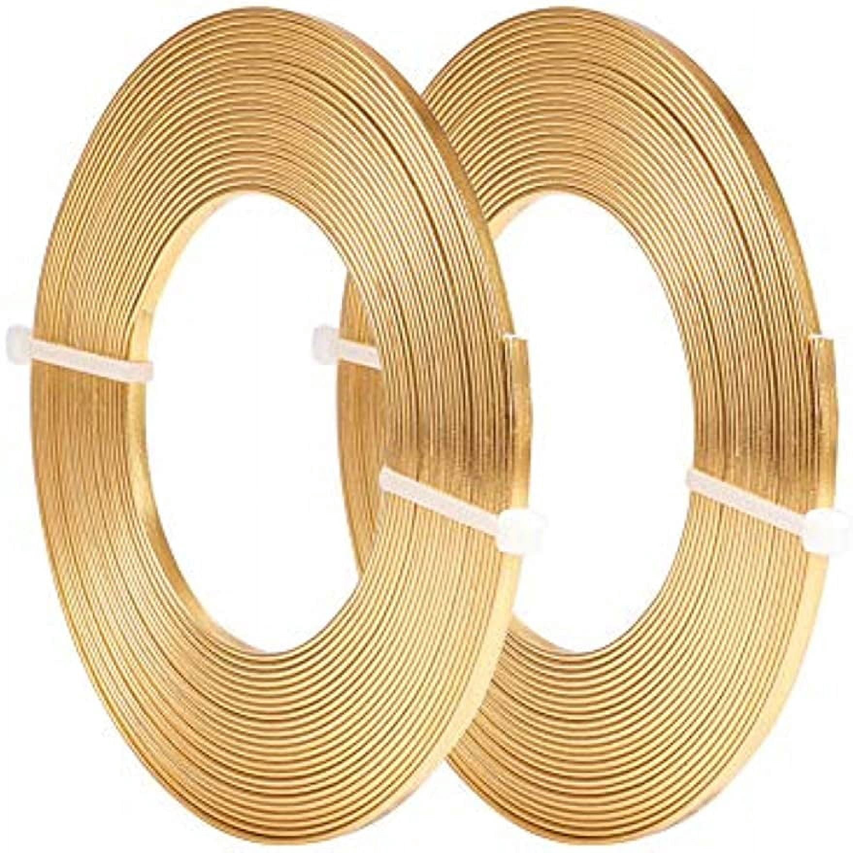 32 Feet 2 Rolls 3mm Wide Flat Jewelry Craft Wire 18 Gauge Aluminum Wire ...