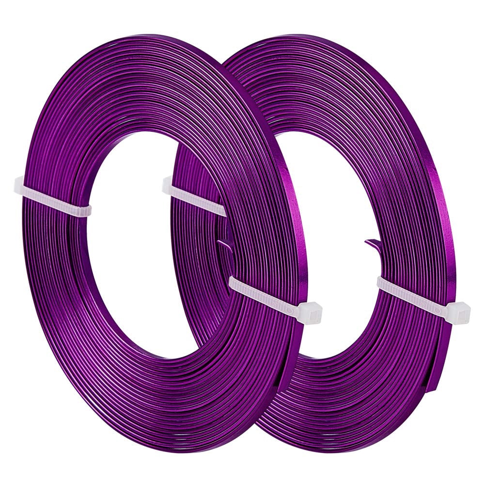 32 Feet 2 Rolls 3mm Wide Flat Jewelry Craft Wire 18 Gauge Aluminum Wire ...