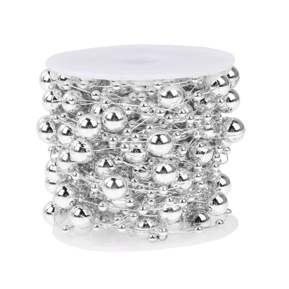 32 Feet Christmas Beads Garland Decoration 2 Sizes Pearl Strands Chain ...