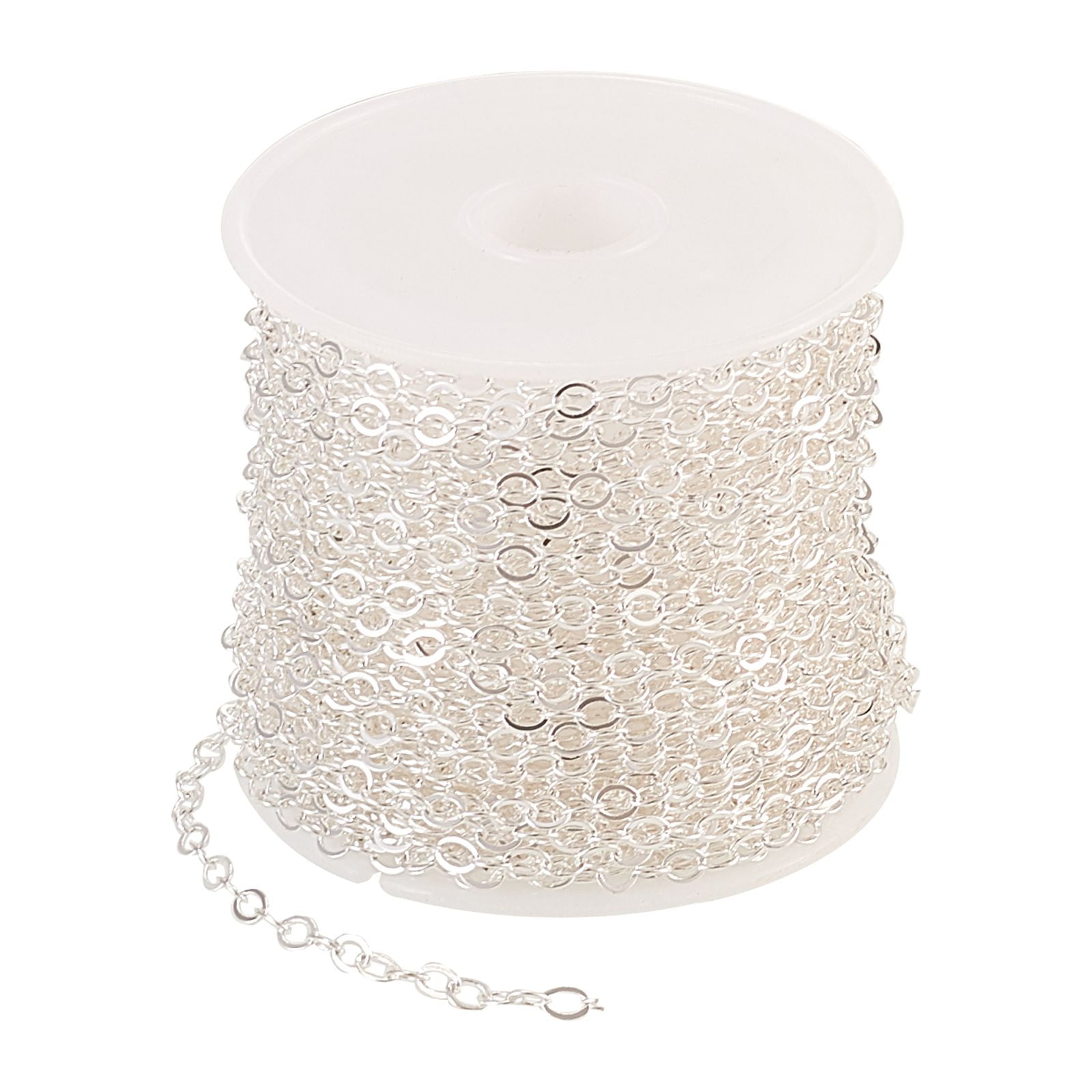 32 Feet Silver Color Brass Cable Chain Link in Bulk Twisted Link Chain ...