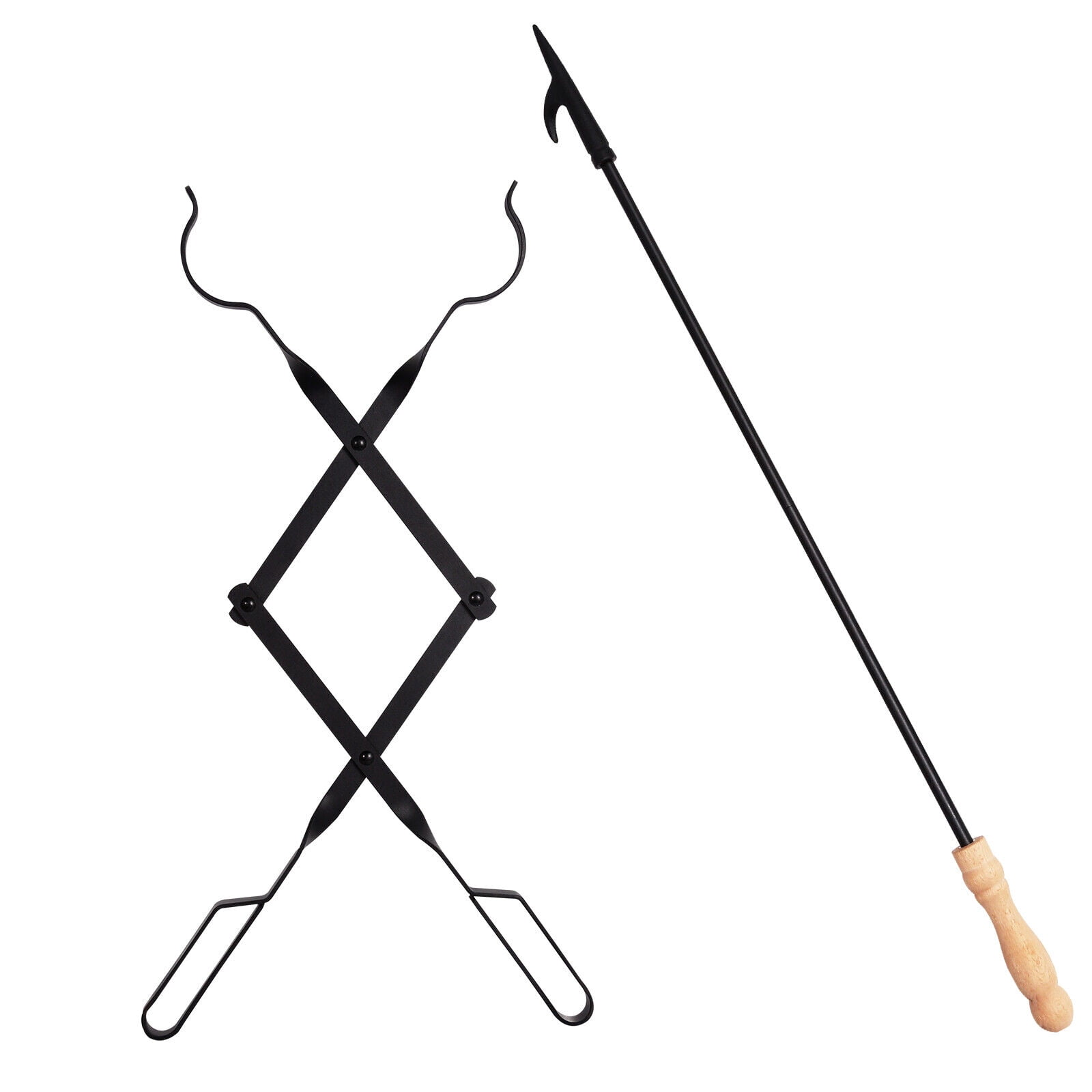 Heavy Duty Long Fireplace Fire Pit Campfire Poker Stick Wood Stove ...