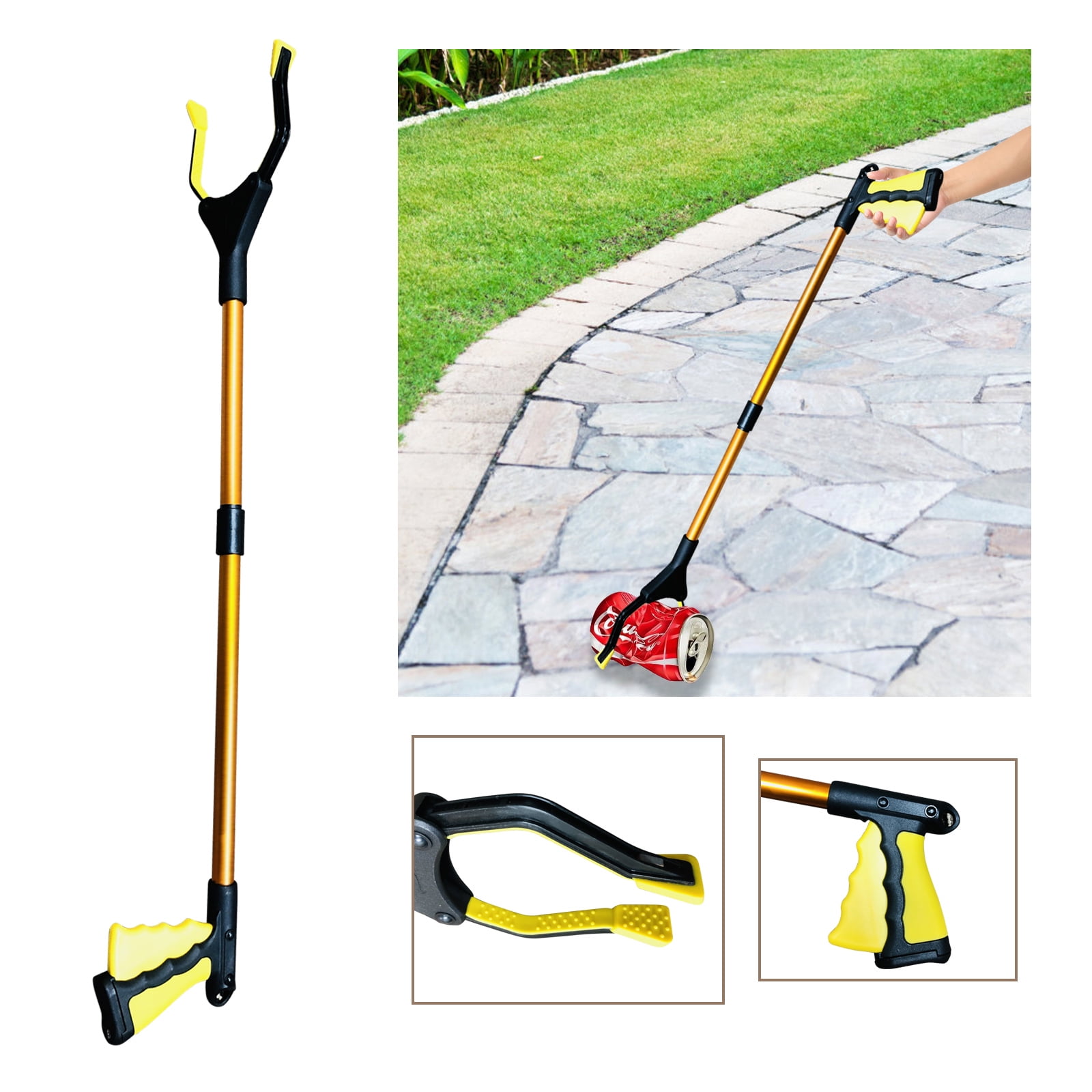 32" Foldable Reacher Grabber Tool w/Lightweight Extra Long Trash Claw ...