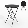32" Folding Cocktail Table Round High Top Table HDPE Foldable Bar ...