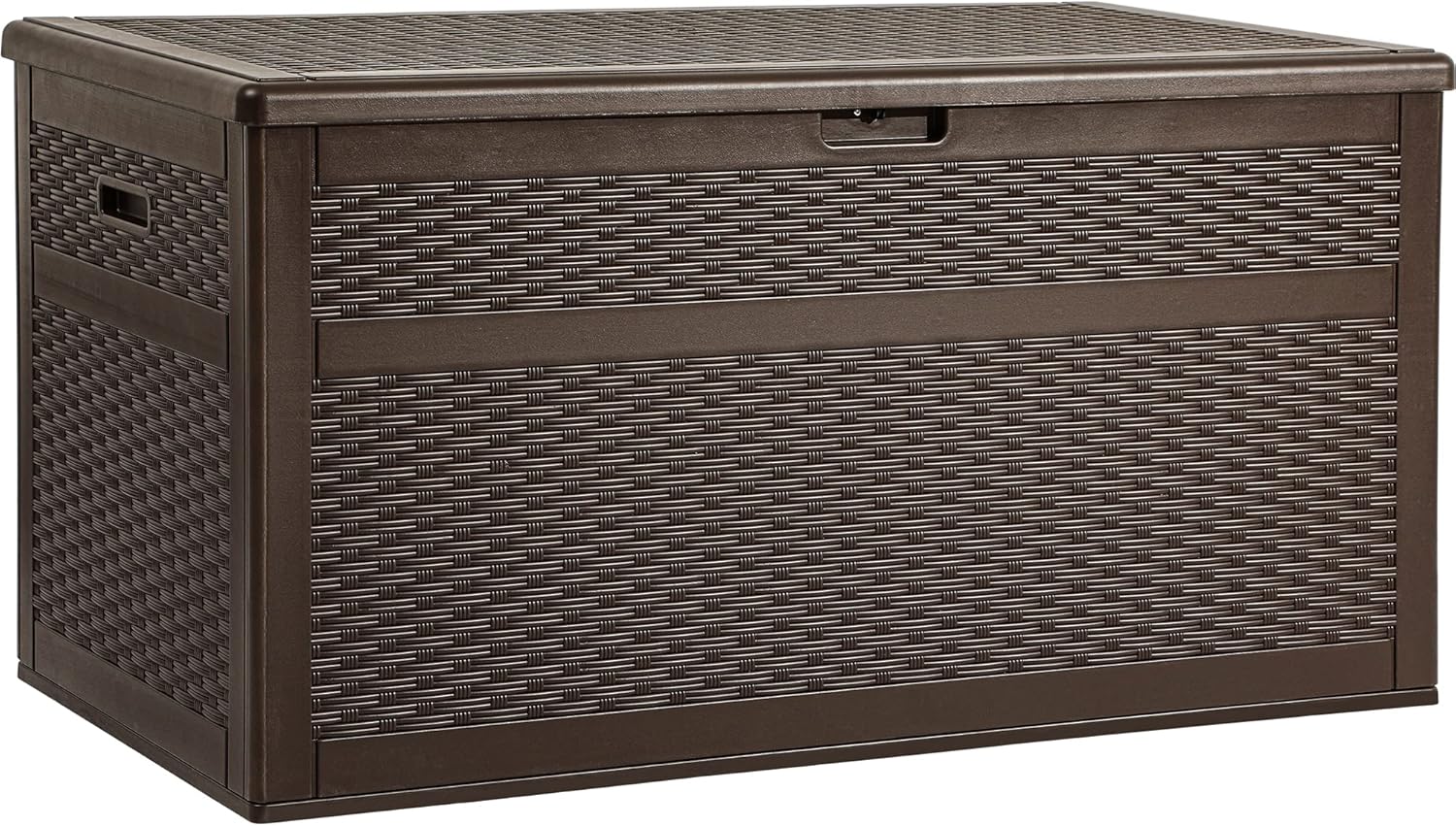 32 Gallon Deck Box, Resin Storage with Lockable Lid & Side Handles ...