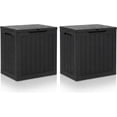 32 Gallon Outdoor Storage Box 2-Pack Water Resistant Resin Deck Box ...