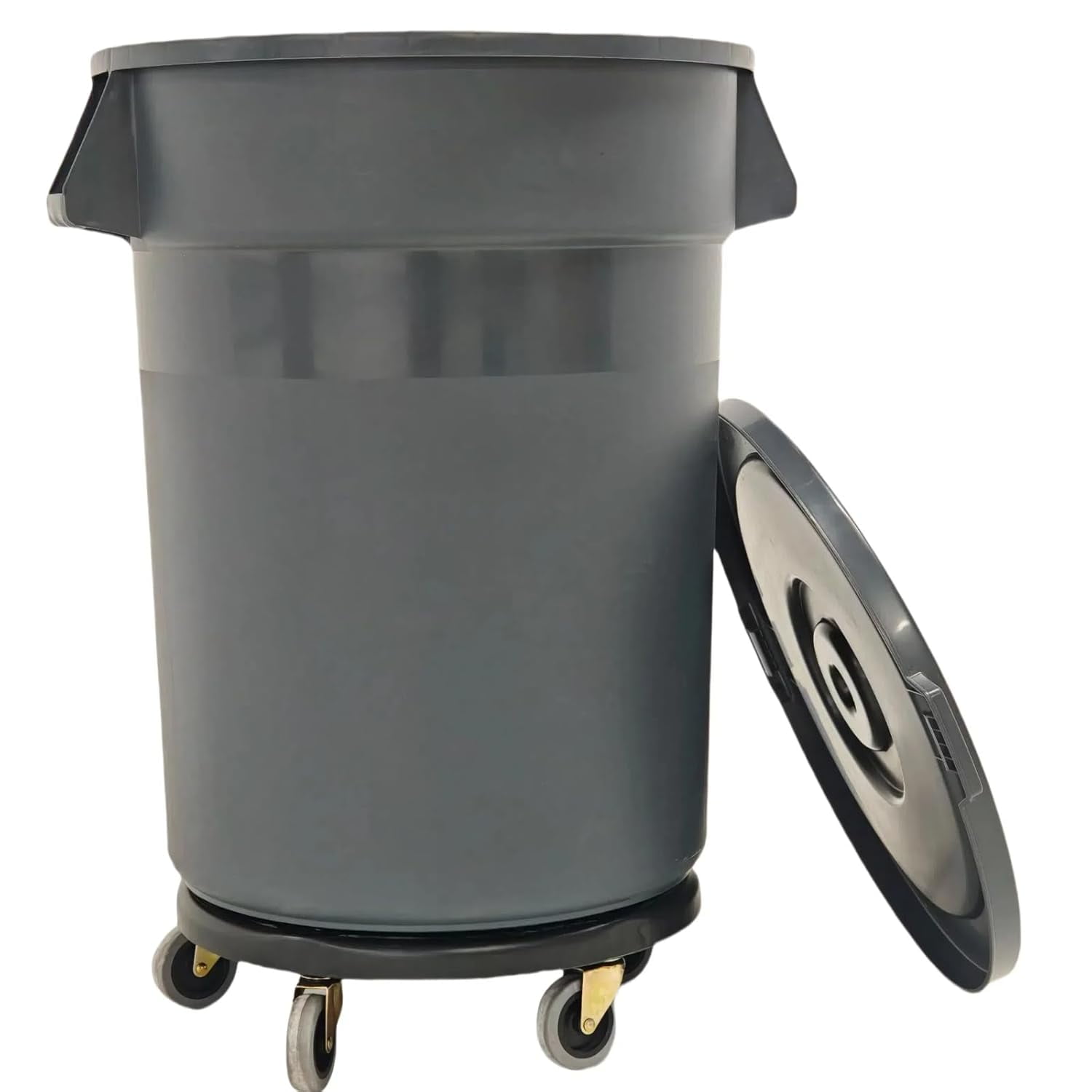 32 Gallon Outdoor Trash Can with Lid, Removable Wheels and Sturdy ...