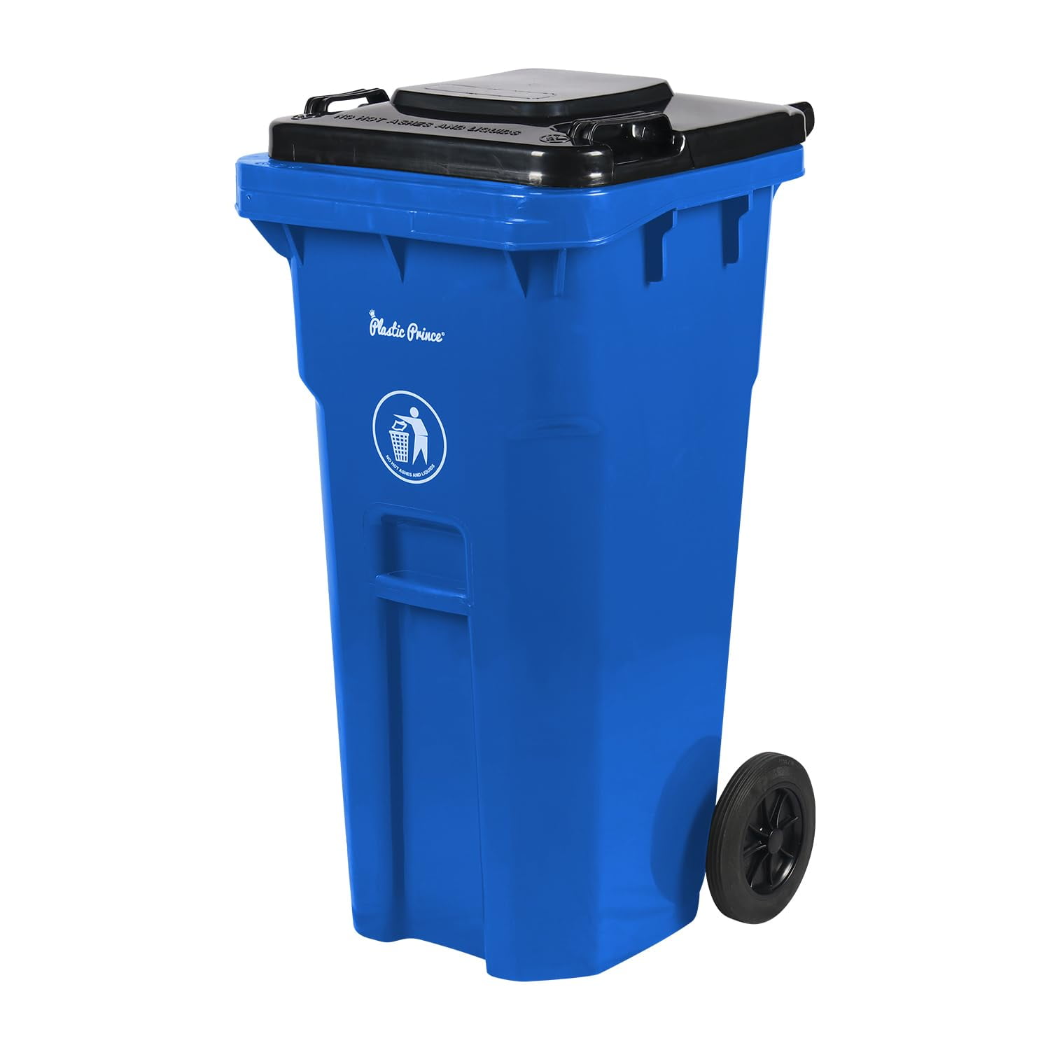 32 Gallon Recycling Rollout Trash Can with Lid, Commercial Heavy-Duty ...