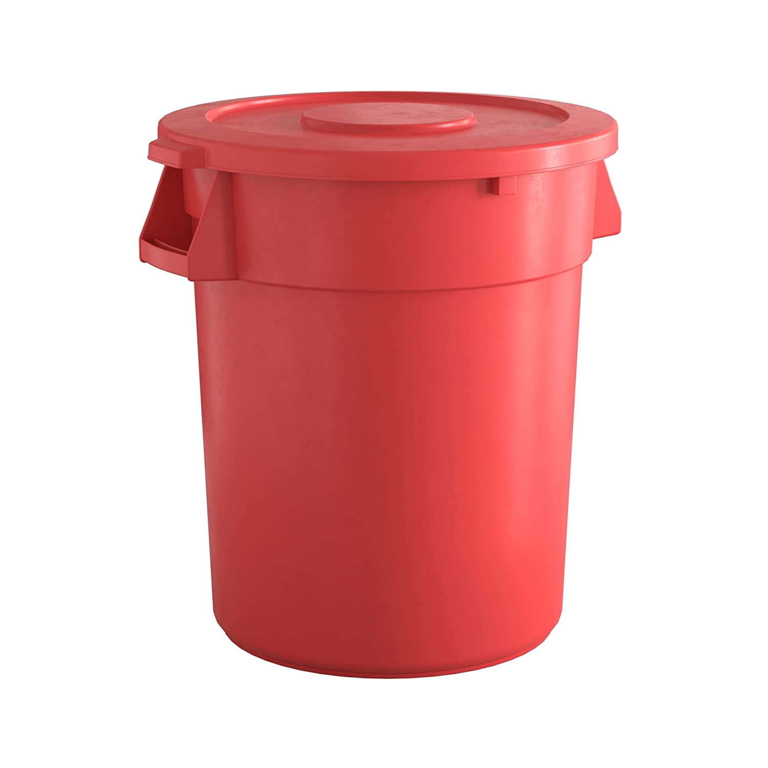32 Gallon Red Round Commercial Trash Can with Lid - Walmart.com