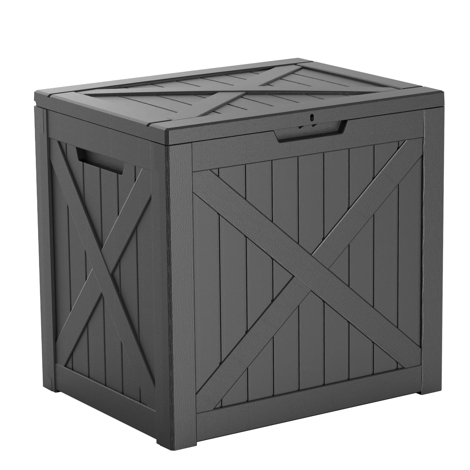 32 Gallon Resin Deck Box, Lockable Patio Outdoor Storage Box for ...