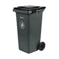 32 Gallon Rollout Trash Can with Snap-Lock Lid, Heavy-Duty Container ...
