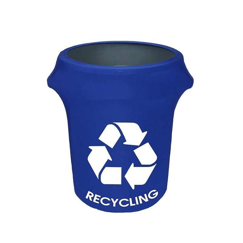 32 Gallon Spandex Trash Can/Waste Container Cover Royal Blue with ...