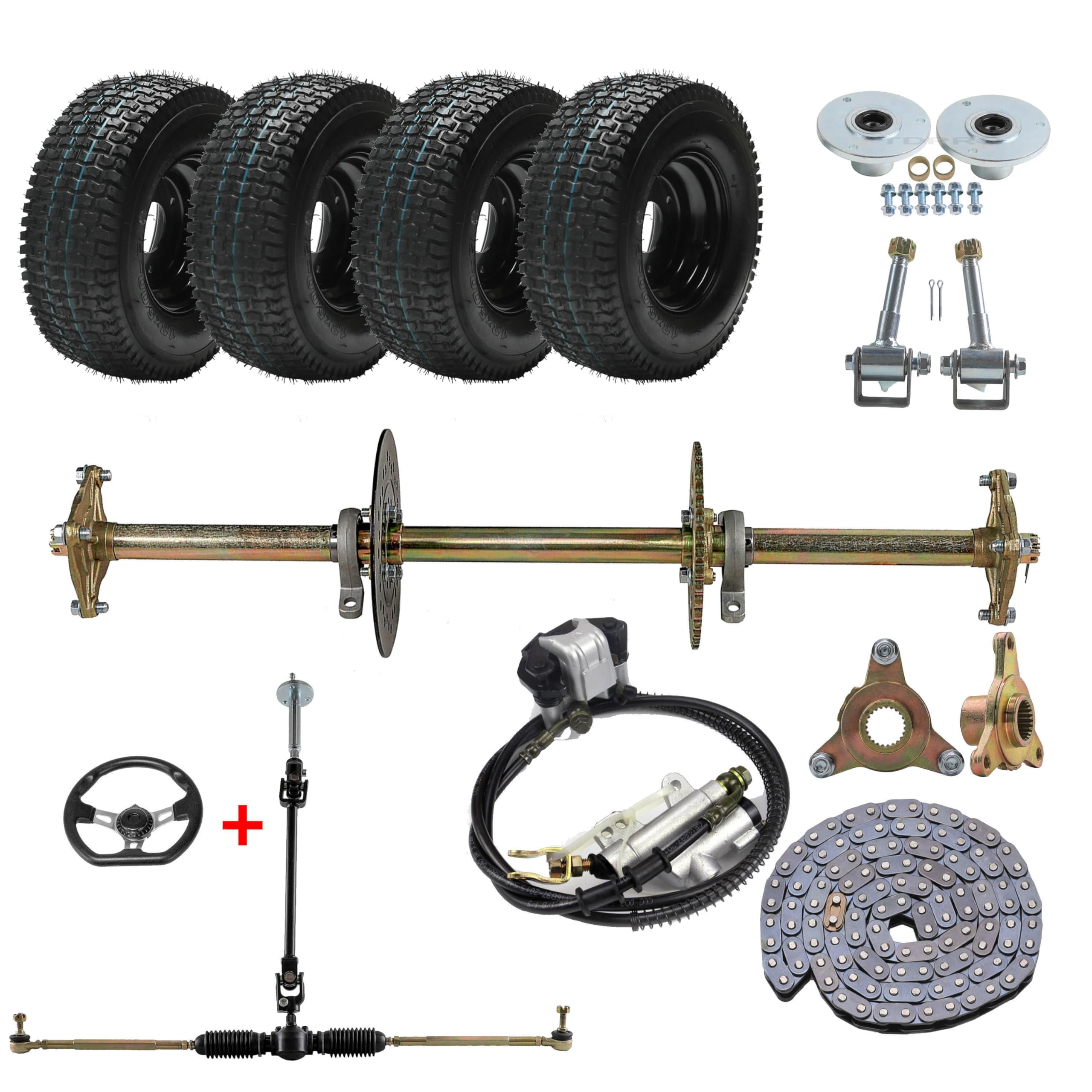 32" Go Kart Axle Kit, 810mm Rear Axke Kit with 13x5.00-6 Wheels Tires ...