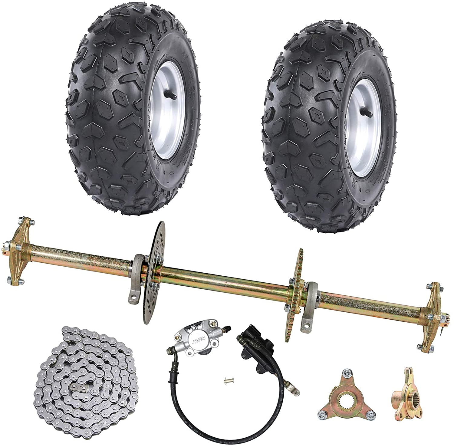 32" Go Kart Live Axle Kit with 145/70-6" Wheels Tires Rims & 428 41T ...