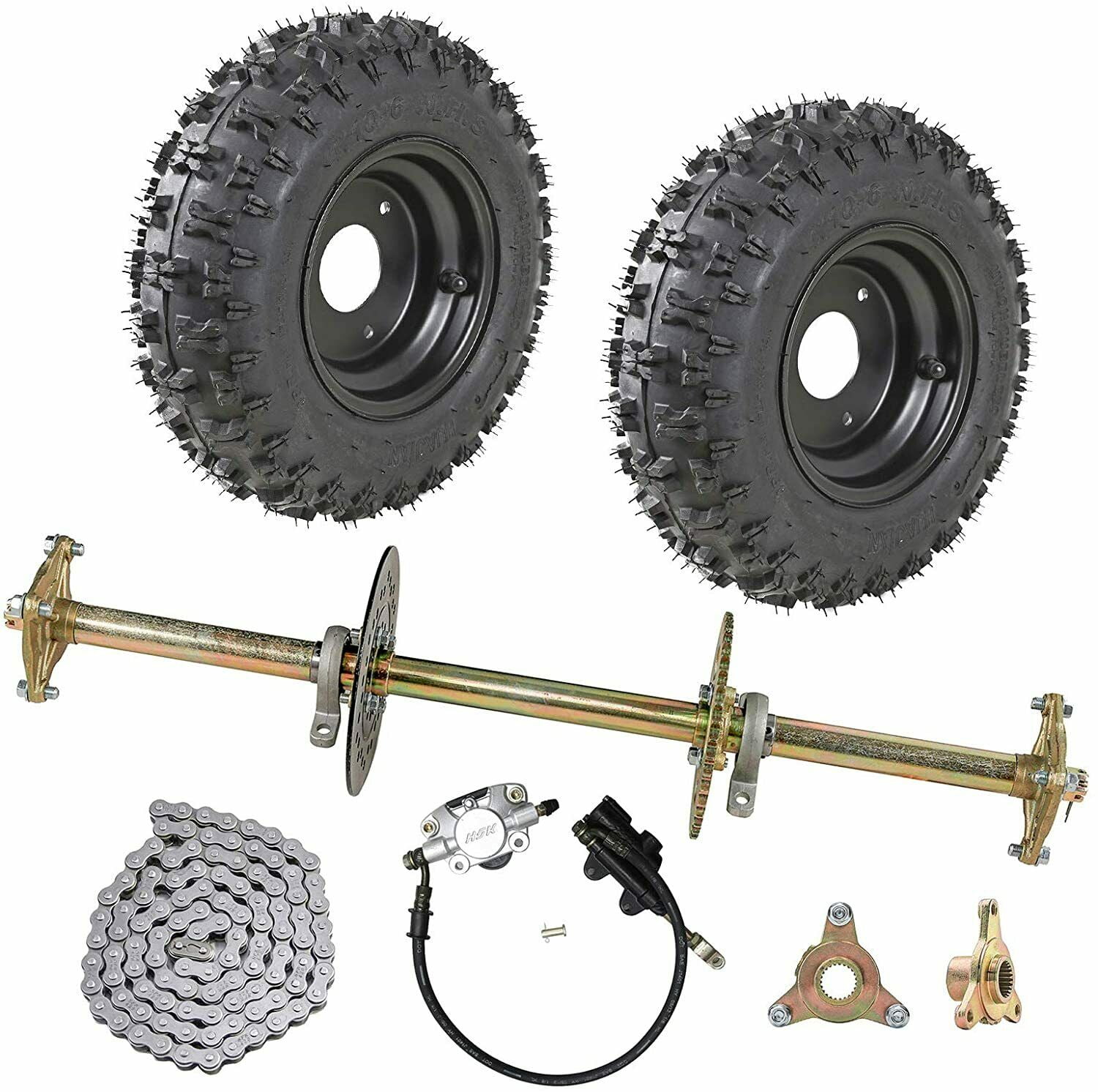 32" Go Kart Rear Live Axle Kit, DIY Parts, 4.10-6" Wheels Tires Rims ...