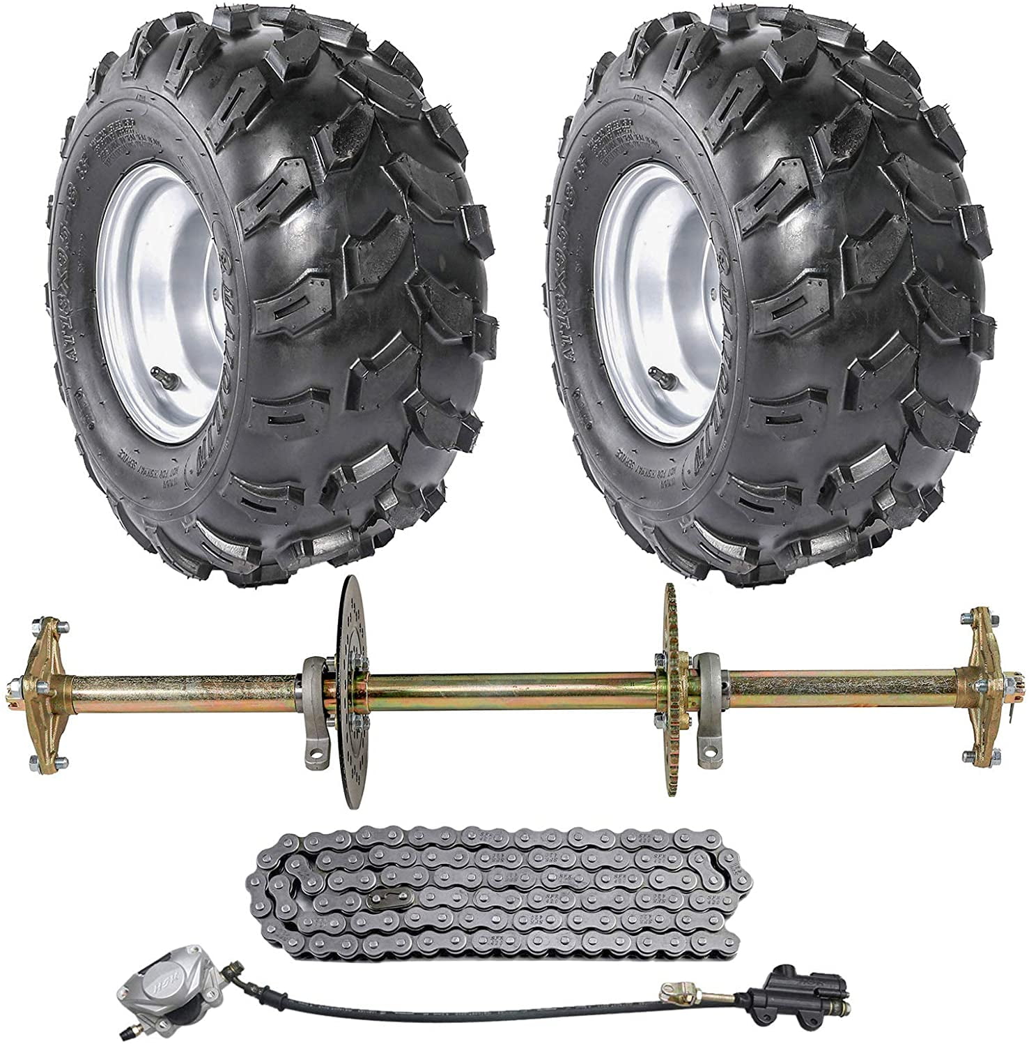 32" Go Kart Rear Live Axle Kit w/ 18x9.50-8" Wheels Tires Rims, 428 41T ...