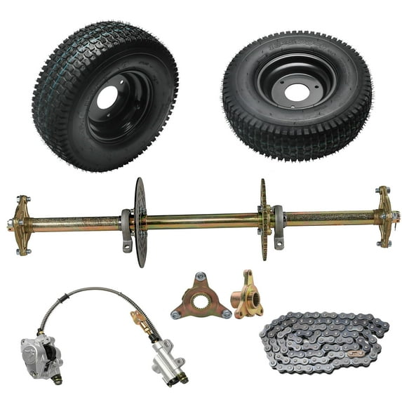 32" Go-kart Rear Live Axle Kit 420 Chain Sprocket 3 Stud Wheel Hub ...