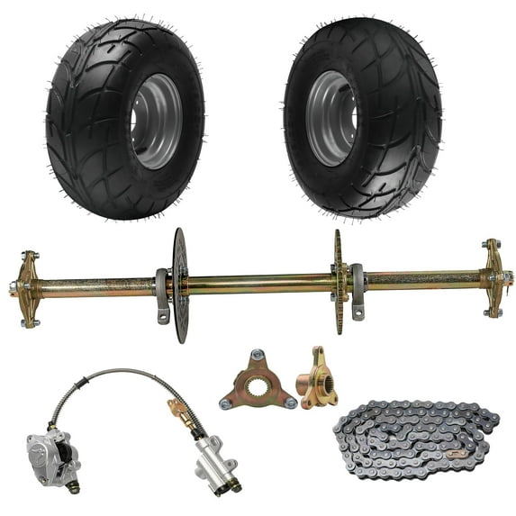 32" Go-kart Rear Live Axle Kit 420 Chain Sprocket 3 Stud Wheel Hub ...