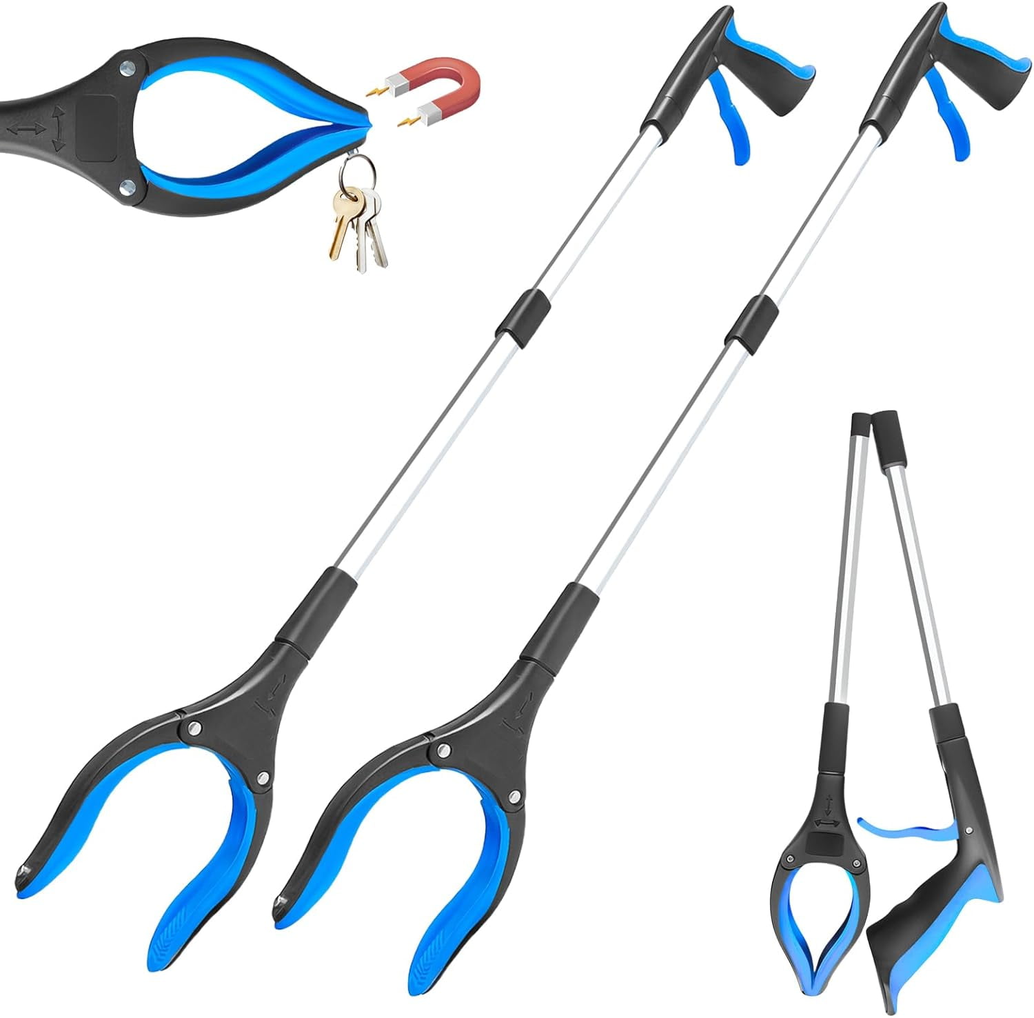 32" Grabber Reacher Tool, 2-Pack Foldable Reacher Grabber Pickup Tool ...