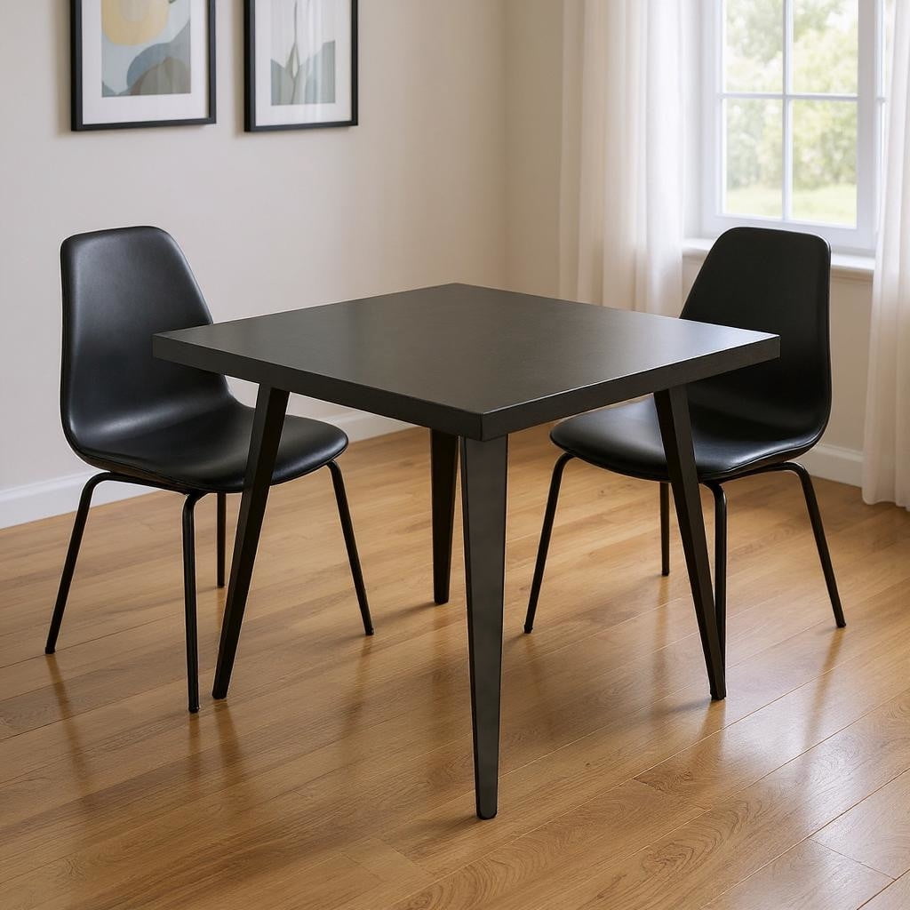 32" Gray Steel and Metal Square Dining Table - Walmart.com