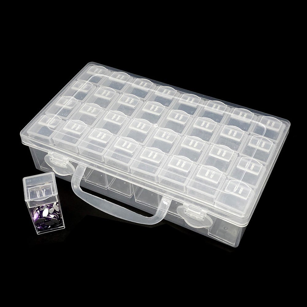 32 Grid Beaded Transparent Storage Box Desktop Jewelry Rice Beads ...
