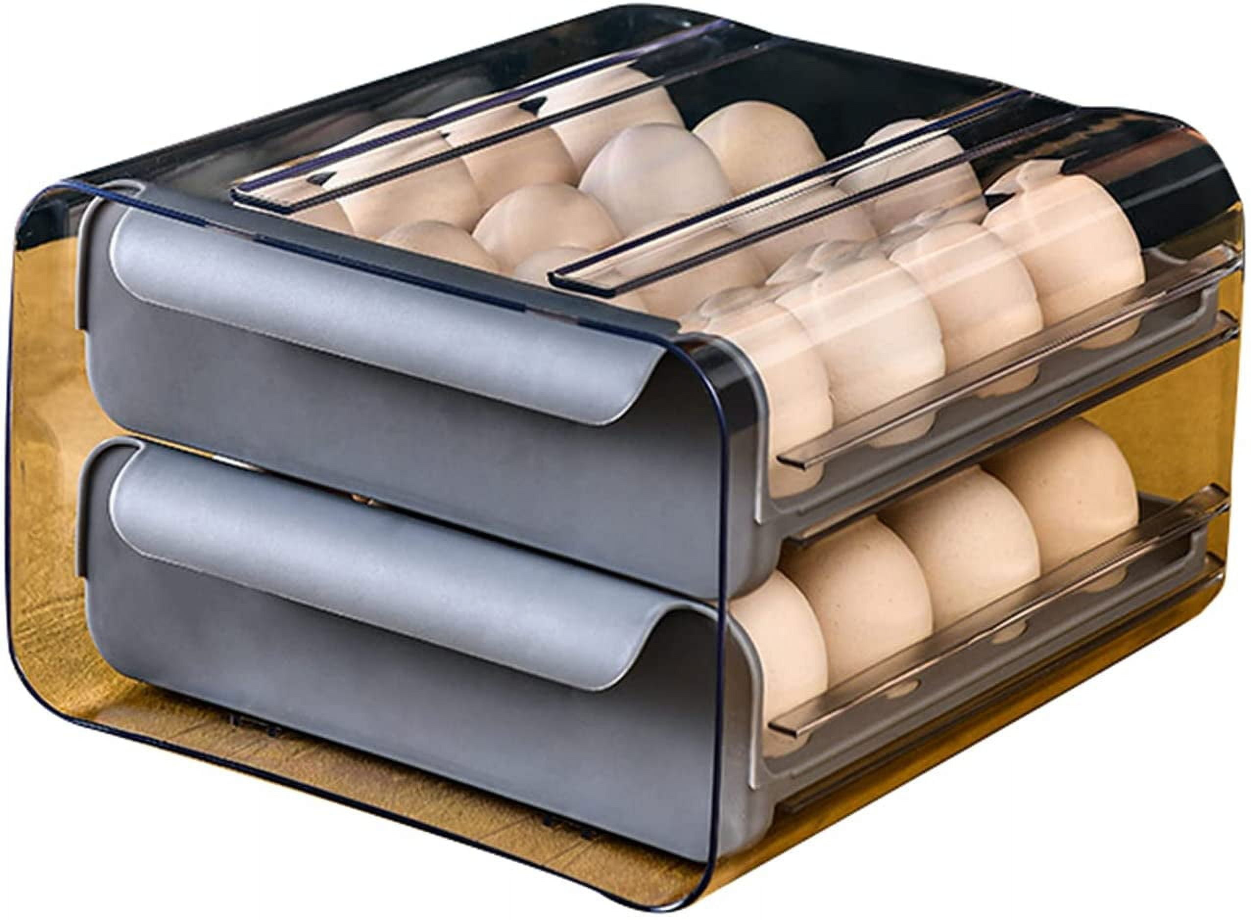 32 Grid Storage Drawer for Efficient Kitchen Space-Saving Clear Double ...