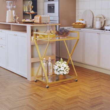 Miumaeov 3-Tier Mobile Kitchen Serving Cart Rolling Bar Storage Shelves ...