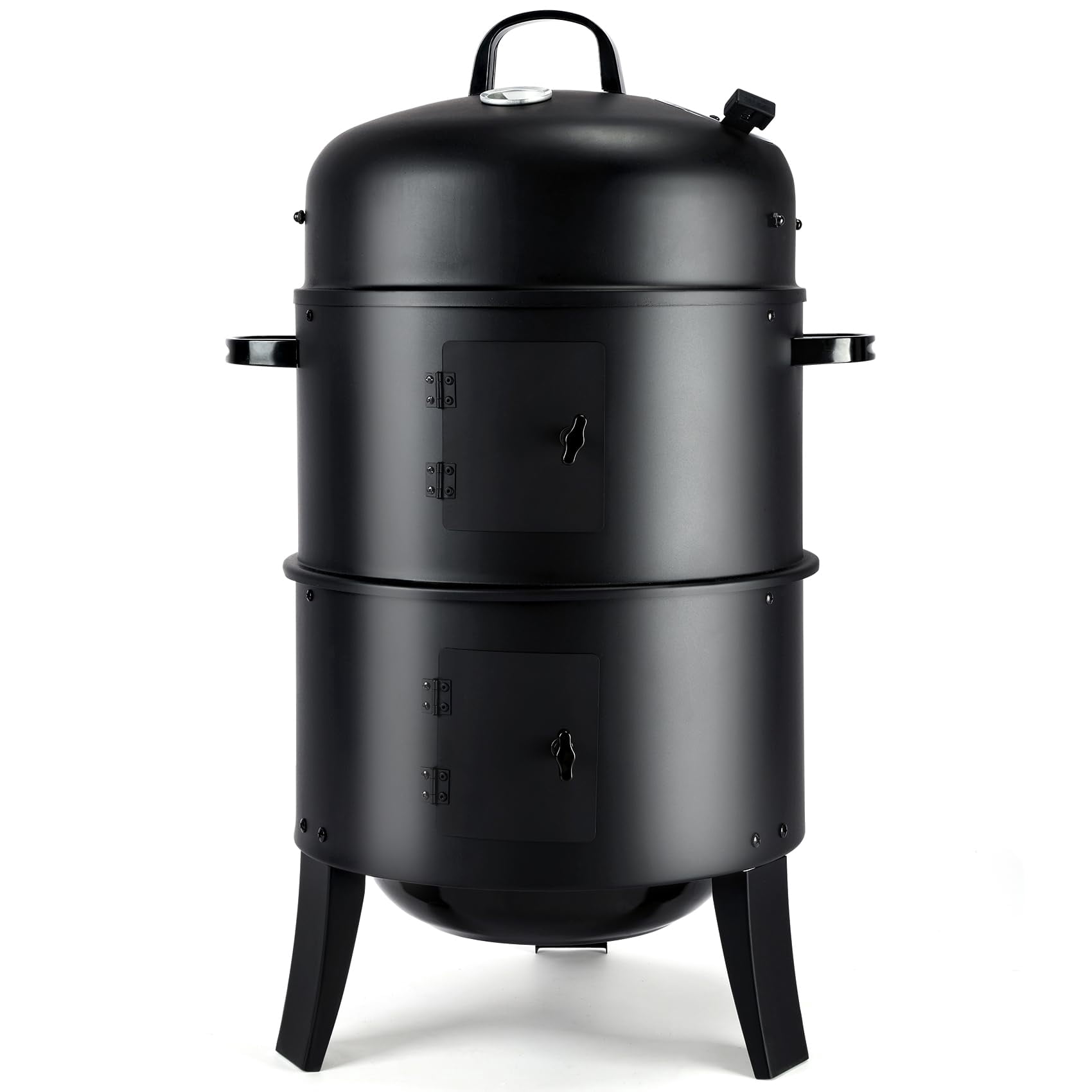 32" Heavy Duty Vertical Charcoal Smoker Grill, 3 in 1 BBQ Grill and ...