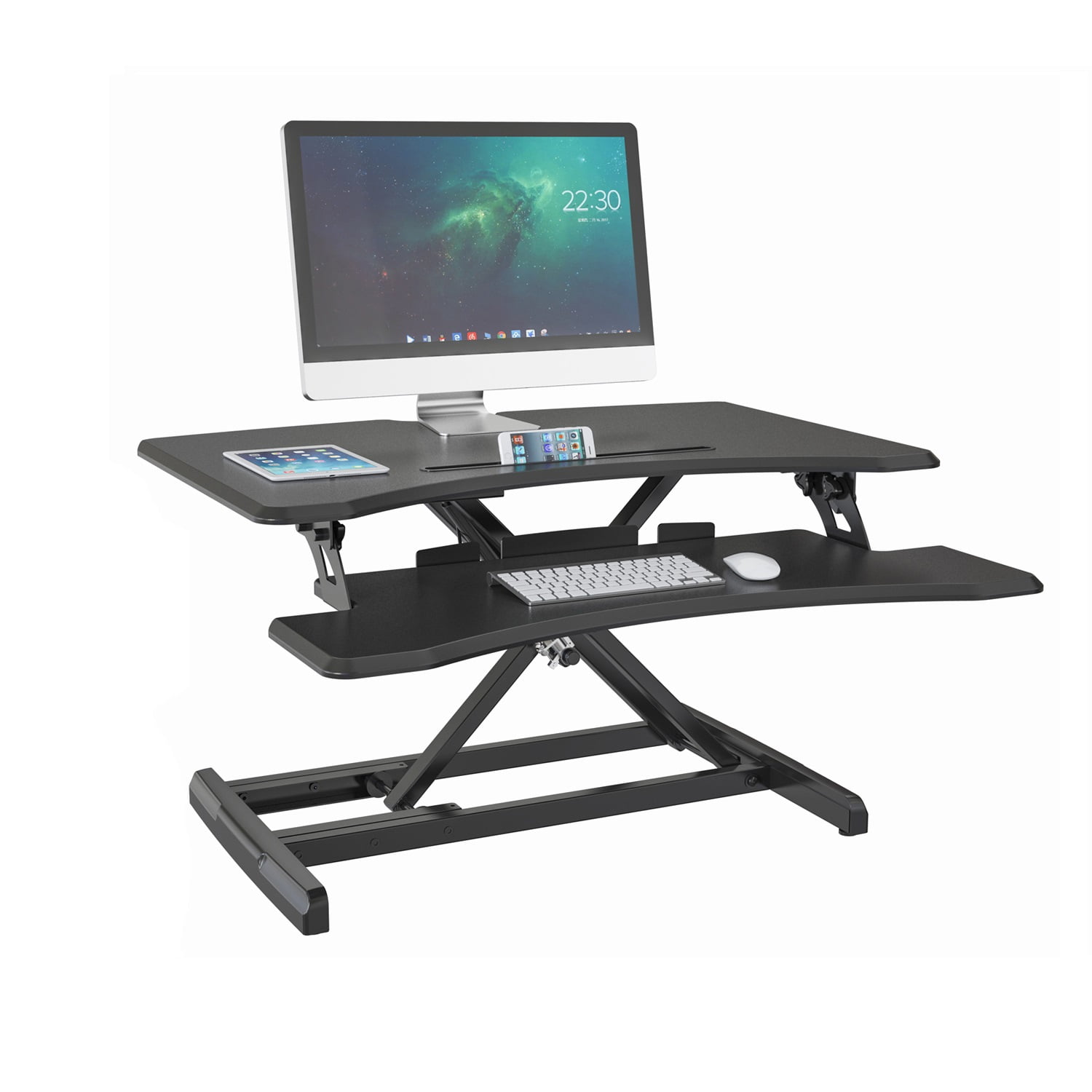 32" Height Adjustable Sit Stand Desk Converter Stand Up Laptop Table ...