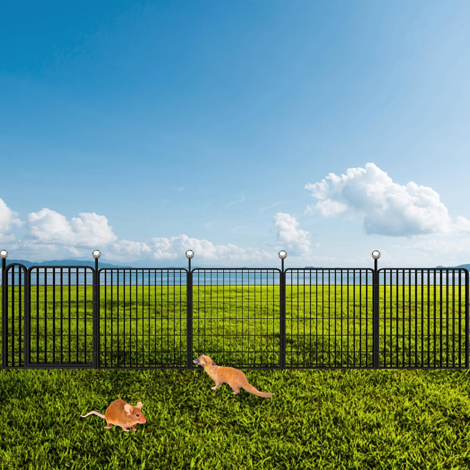 32'' High Garden Fence with Gate, 26.5 Ft Long Fence Panels, Free ...