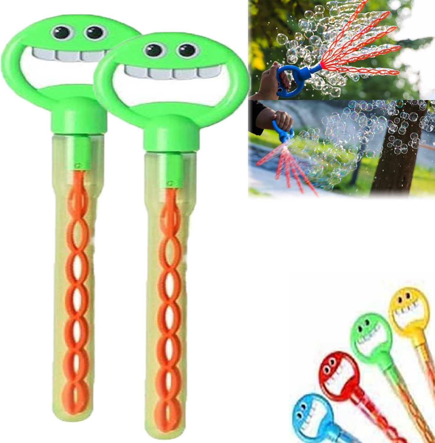 32-Hole Smiley Face Bubble Wand with Five Claws,Magical 5-Claw Smiley ...