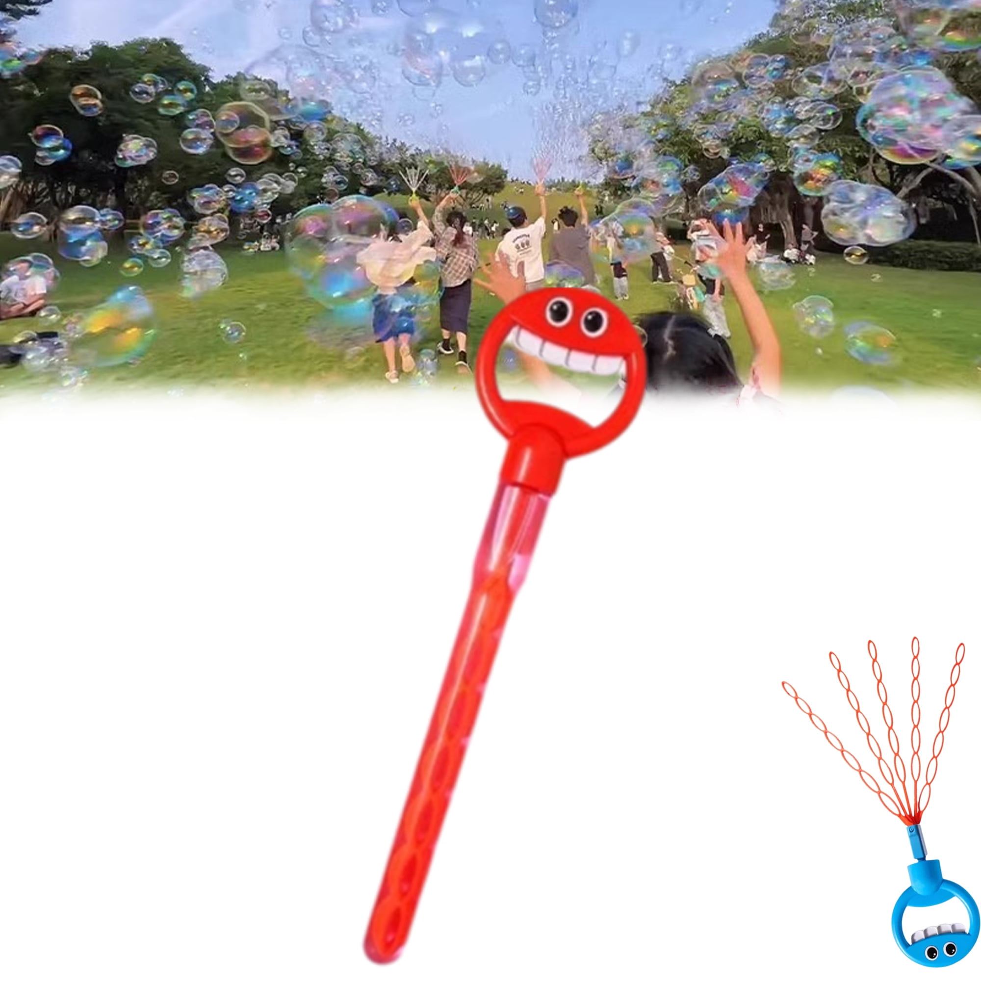 32 Hole Smiley Face Bubble Wand, Smiling Face Bubble Sticks with 5 ...
