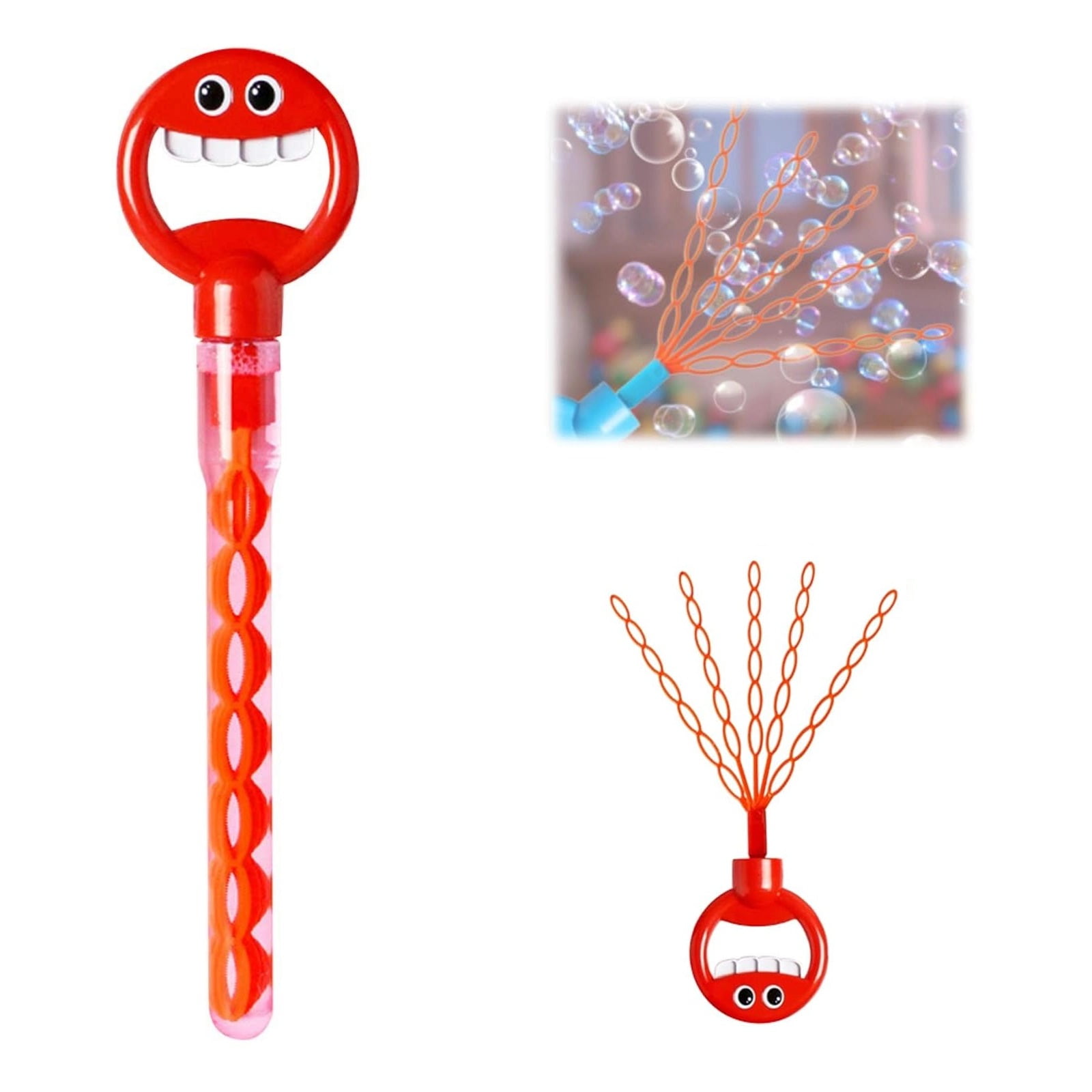 32 Hole Smiling Face Bubble Stick With Bubbles Refill 2024 New Five Claw 32 Hole Bubble Toy