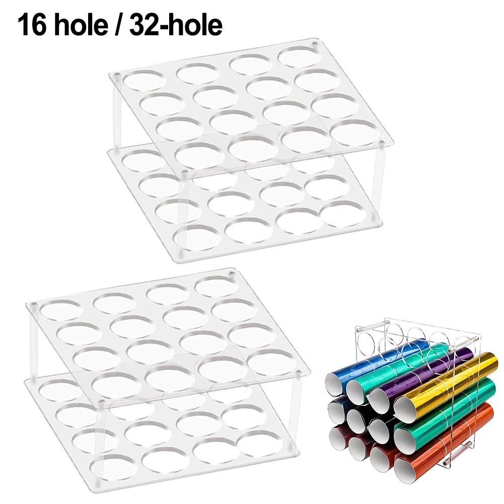 32 Holes Removable 16/32 Hole Vinyl Roll Holder Acrylic Wrapping Paper ...