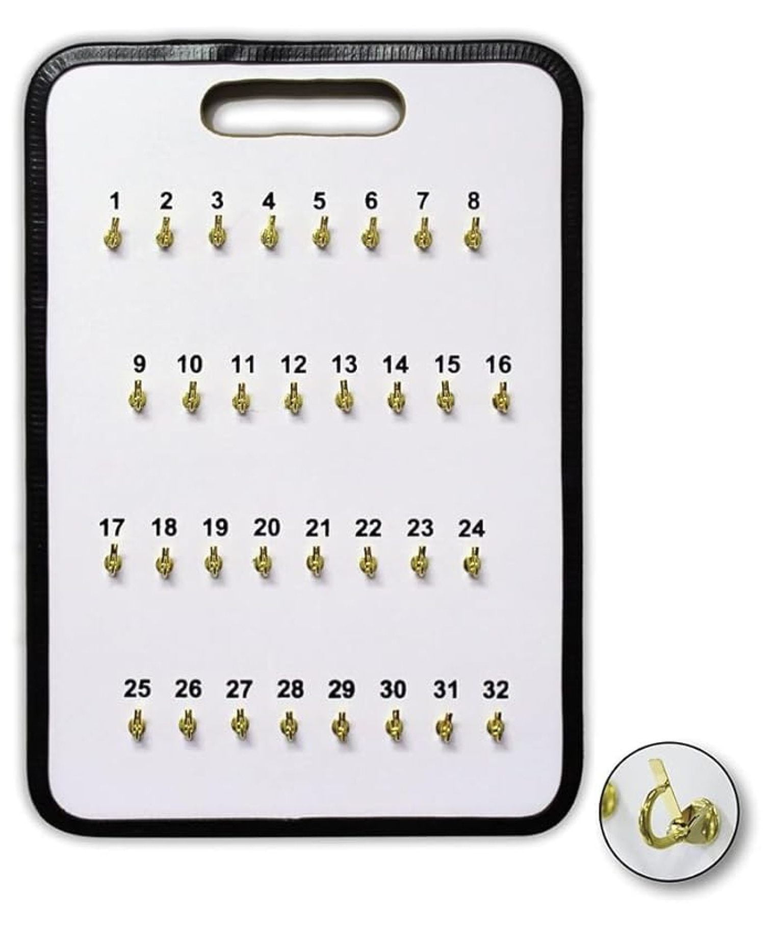 32 Hook Key Holder Wall Mount for Office, Work, Valet - Self Locking ...