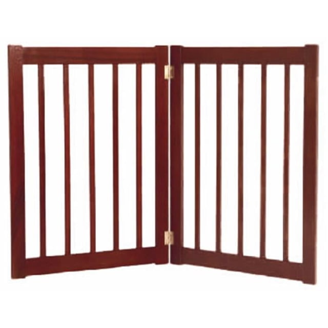 32 Inch 2 Panel Free Standing EZ Gate - Mahogany - Walmart Business ...