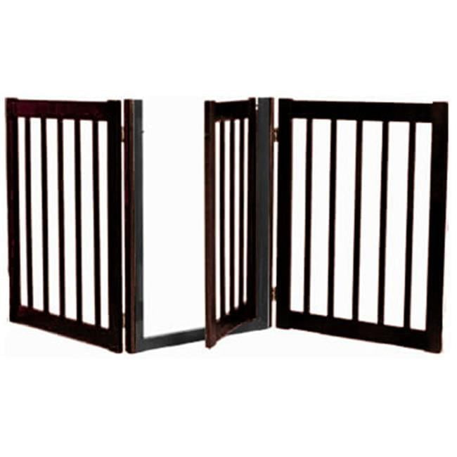 32 Inch 3 Panel Walk-Through Free Standing EZ Gate - Black - Walmart.com
