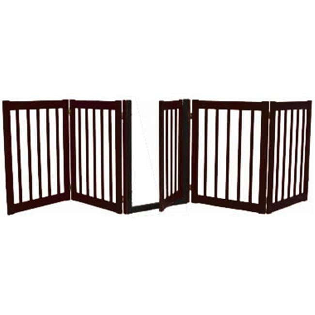 32 Inch 5 Panel Walk-Through Free Standing EZ Gate - Black - Walmart.com