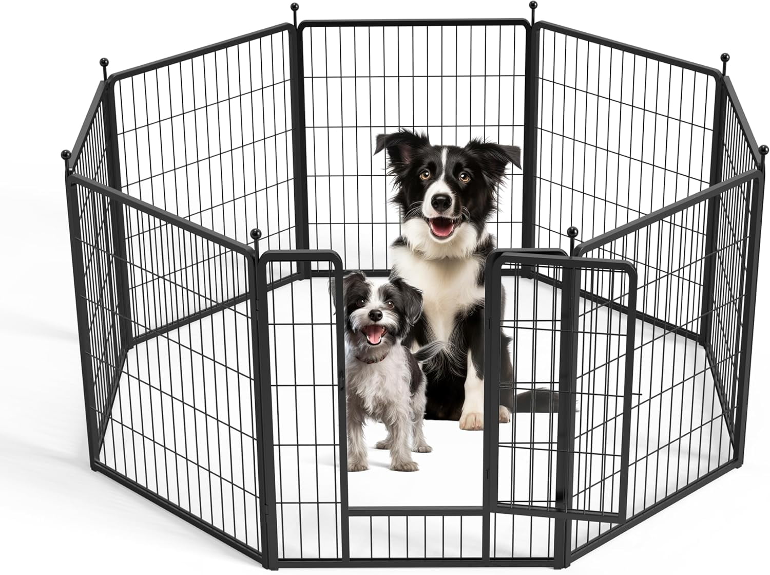 32 Inch 8 Panels Dog Playpen, Heavy Duty Metal Pet Fence for Indoor ...