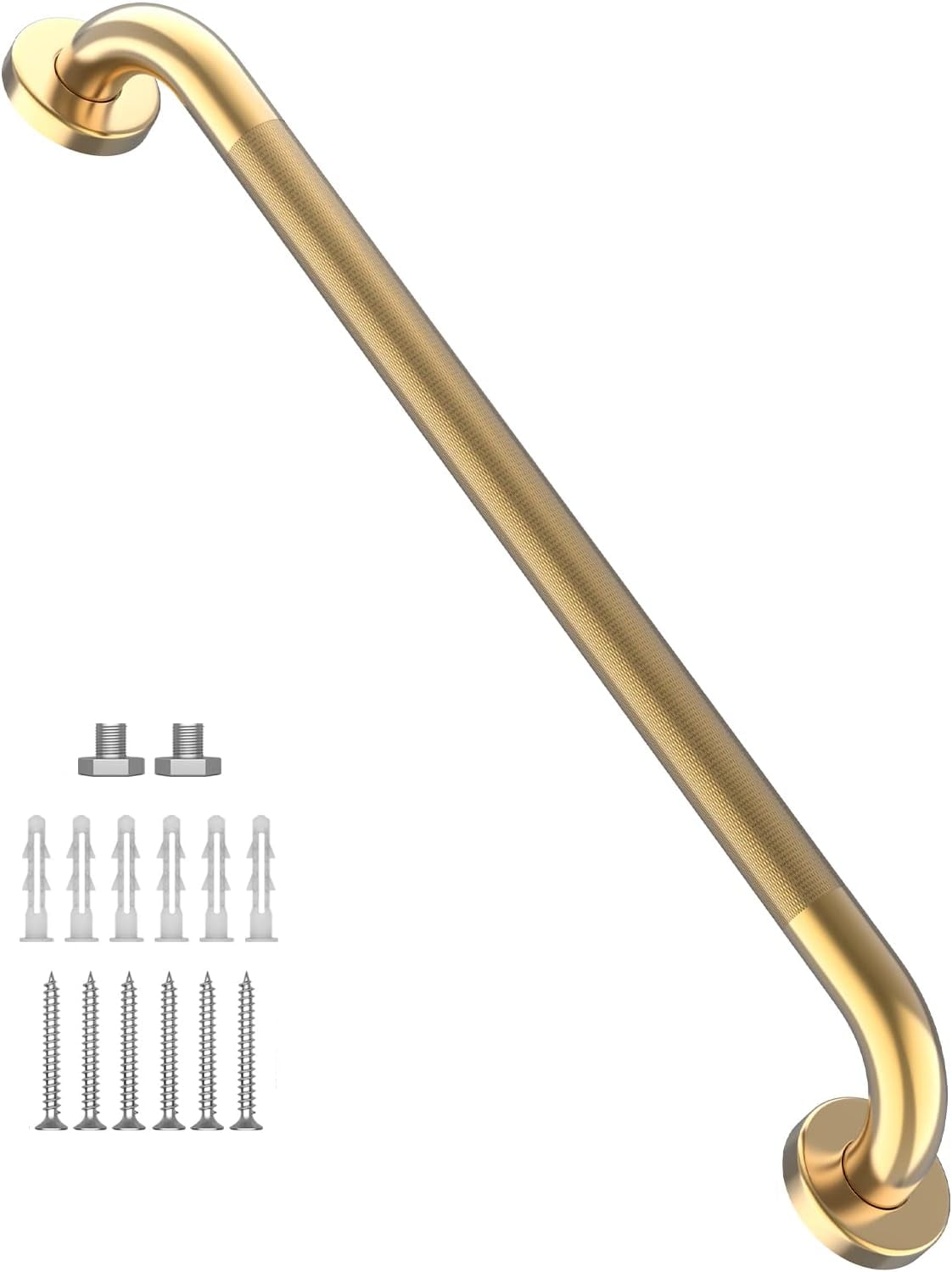 32 Inch Anti Slip Shower Grab Gold, Bathroom Grab Bar, Knurled Bathroom ...