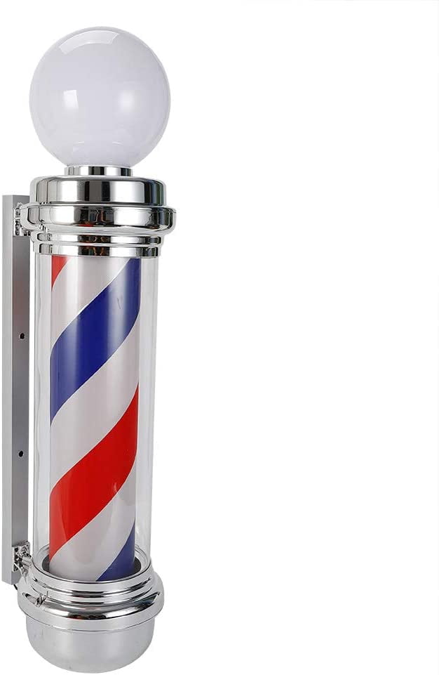 32 Inch Barber Pole,Wall Mount Rotating Light, Hair Salon Open Sign ...