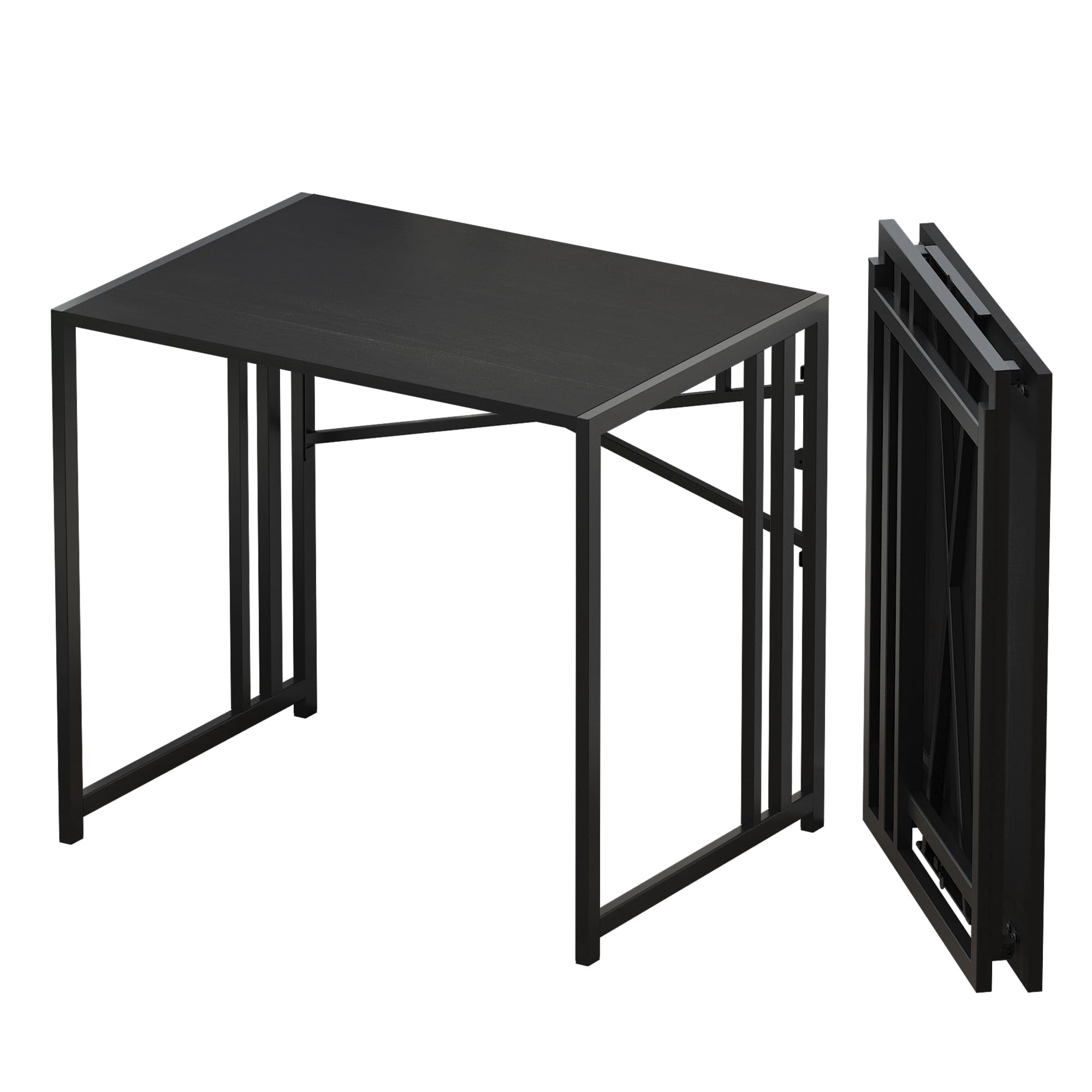 32 Inch Black Folding Table for Writing, Gaming, and Office Use ...