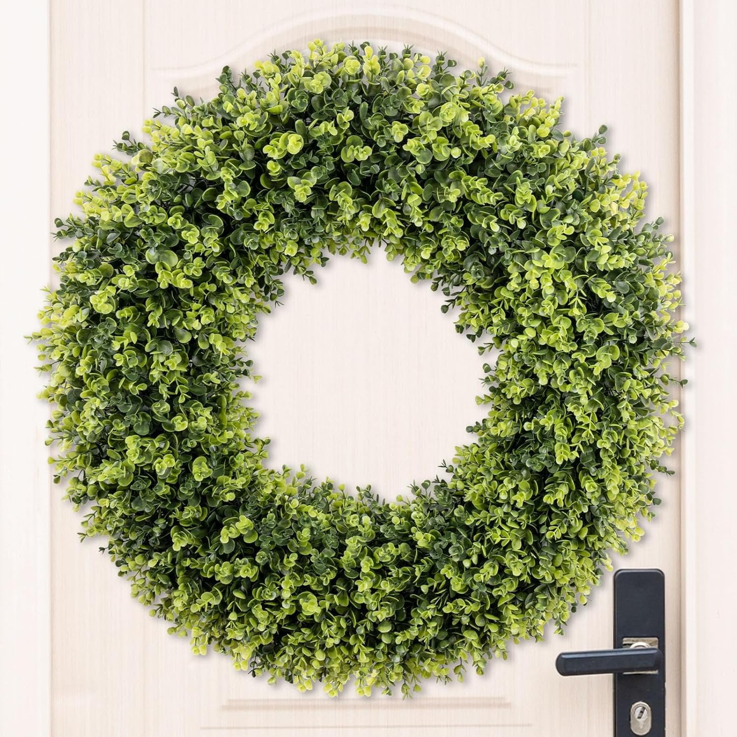 32 Inch Boxwoods Spring Artificial Wreath for Front Door, Year Round ...