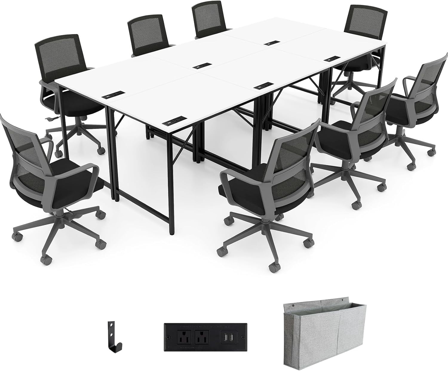 32 Inch Computer Desk Set of 6, Modern Writing Desk with Heavy-Duty ...