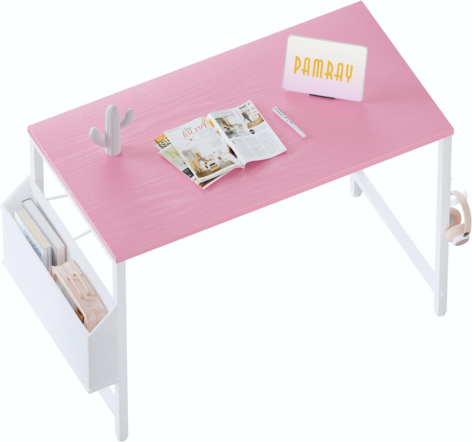 32 Inch Computer Desk Small Spaces Desk with Storage Bag for Bedroom ...