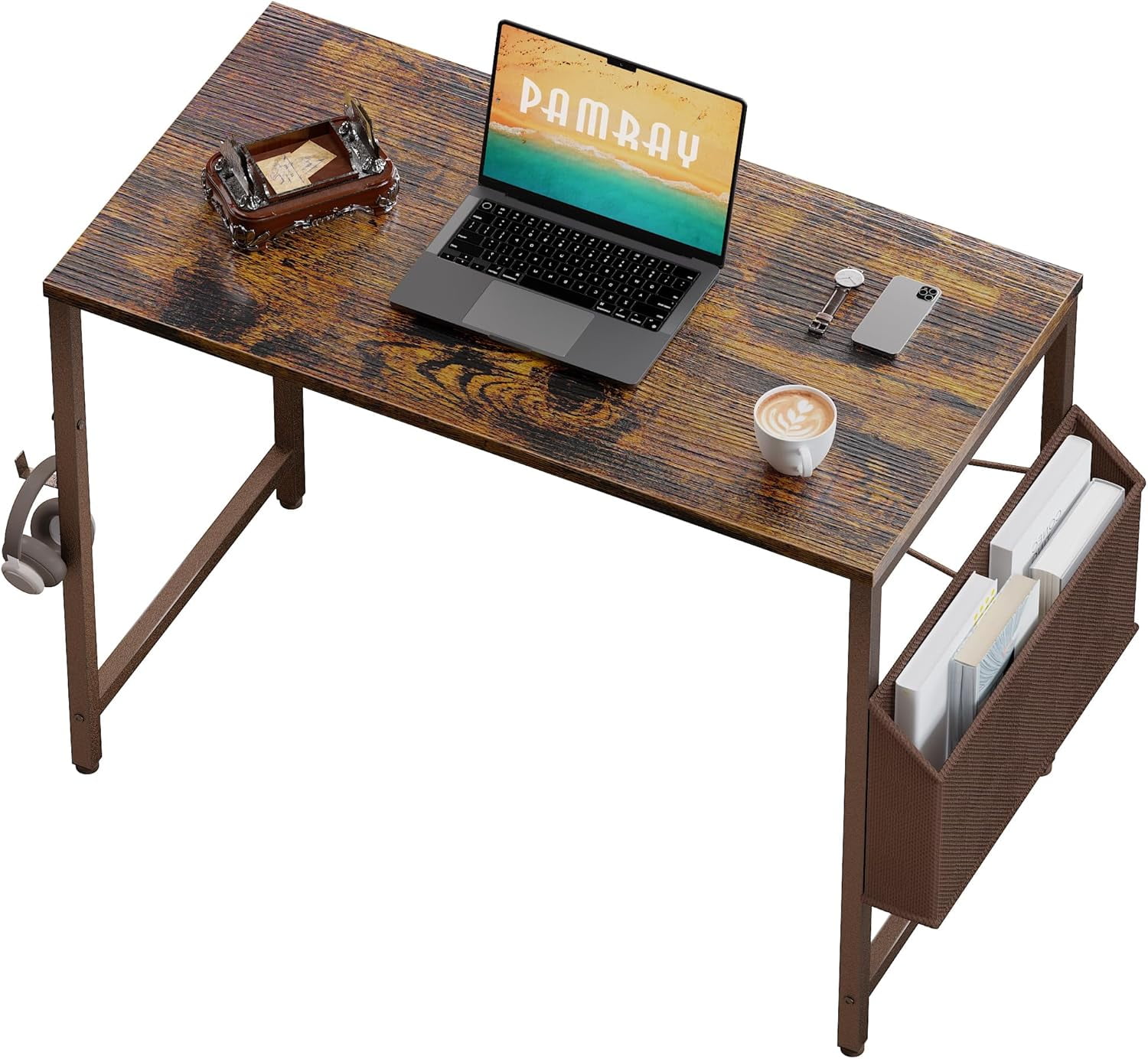 32 Inch Computer Desk Small Spaces Desk with Storage Bag for Bedroom ...