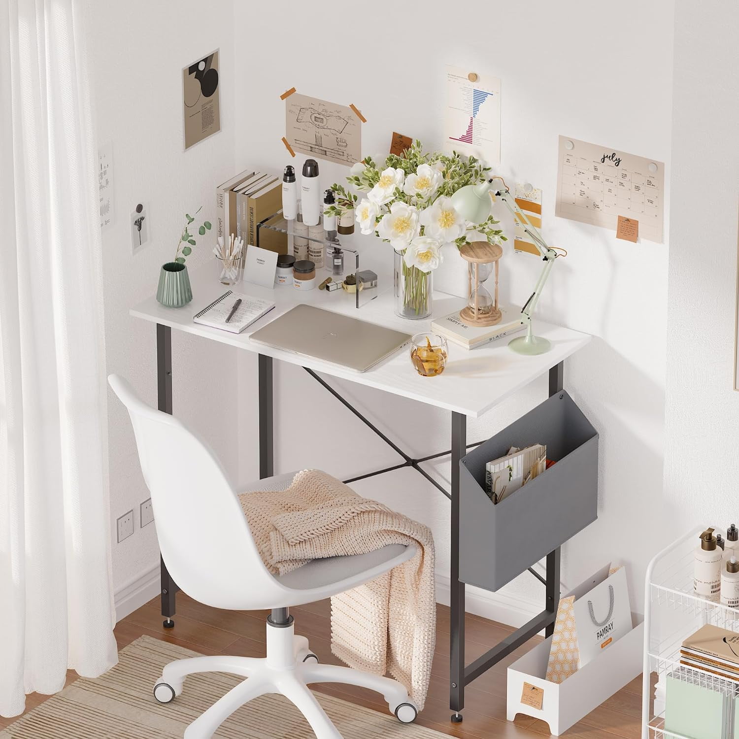 32 Inch Computer Desk for Small Spaces, Home Office Work Desk with ...