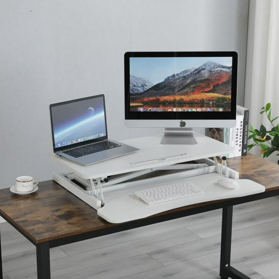 Barara King 32 Inch Height Adjustable Desk Riser with Dual Monitor ...