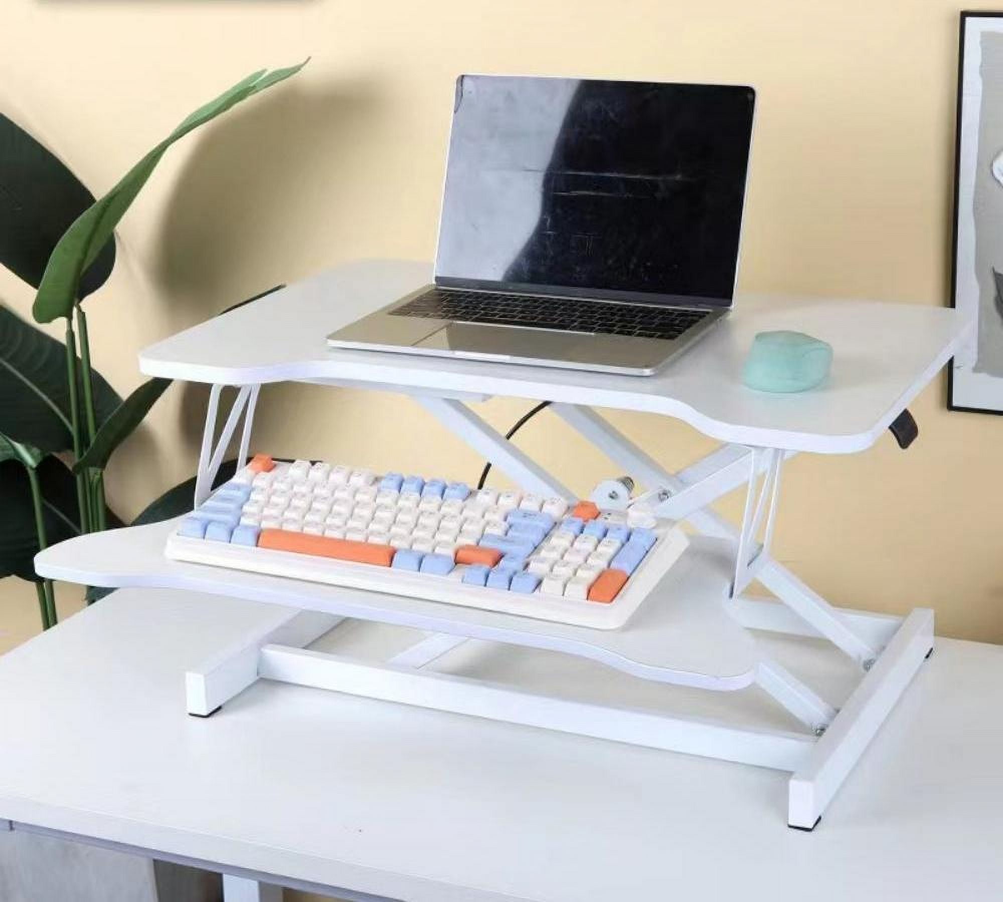 32 Inch Desk Converter,Height Adjustable Sit To Stand Riser,Dual ...