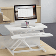 32 Inch Desk Converter, Height Adjustable Sit to Stand Riser, Dual ...
